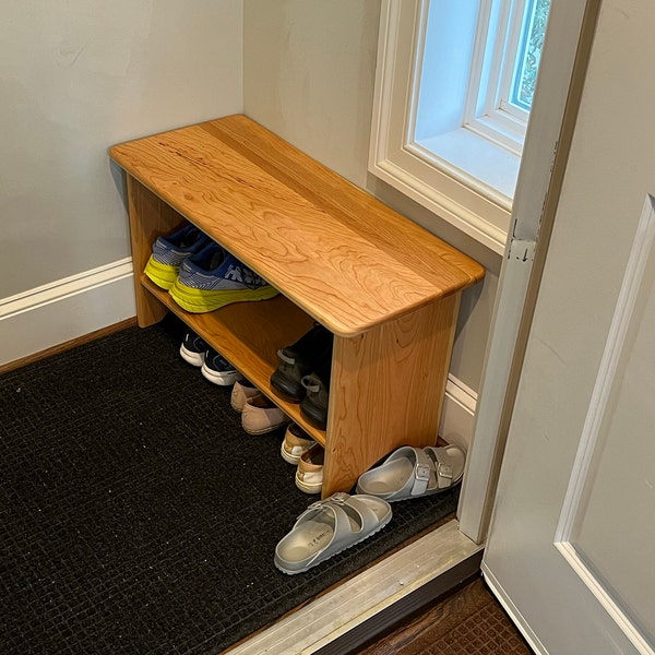 Cherry Wood Storage Bench - 32" L X 14" D X 18" H - Etsy