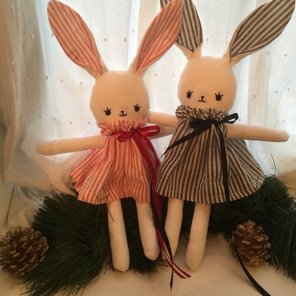 Fabric Bunnies With Clothes Pattern and Instructions (english) - Etsy