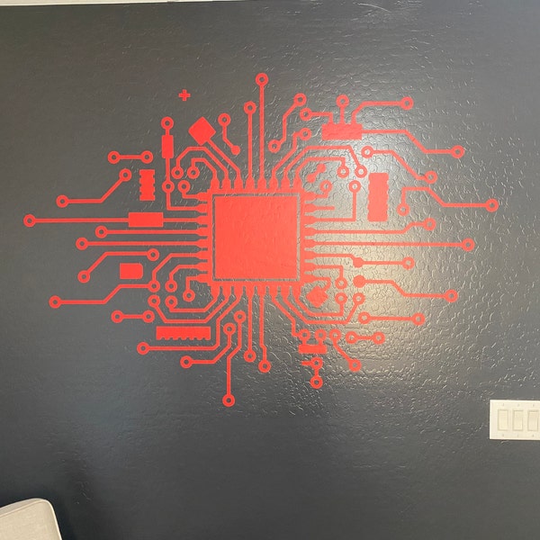 Technology Wall Decal - Circuit Board Wall Sticker Binary Code Computer ...