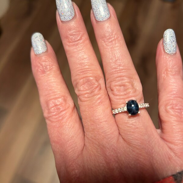 Genuine Black Star Sapphire Pendant Necklace 925 Sterling Silver ...