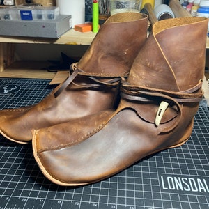 Viking Leather Ankle Turn Shoe Pattern - Etsy