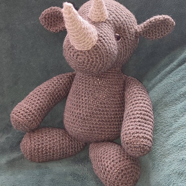 Ricky the Rhino Pattern-rhino Crochet Pattern-amigurumi Pattern-crochet ...