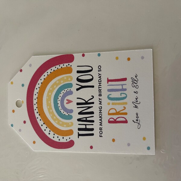 Editable Rainbow Favor Tag Rainbow Gift Tags Rainbow Thank You Tags ...