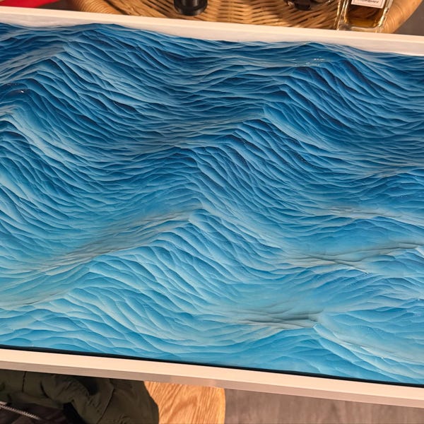 Handmade 3D Ocean Wave Art Wood Carving,ocean Wave Relief Sculpture ...