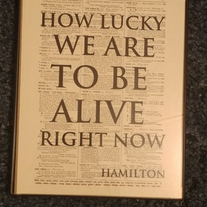 Hamilton Musical Quotes on Antique Dictionary Pages, Hamilton Broadway ...