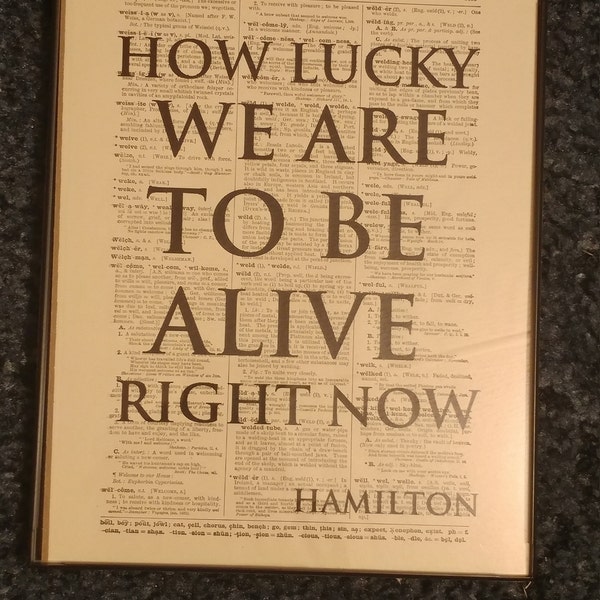 Hamilton Musical Quotes on Antique Dictionary Pages, Hamilton Broadway ...