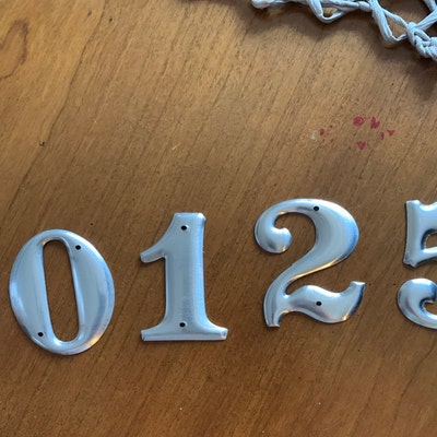 Industrial Metal Numbers 2 Small Vintage Metal Numbers Salvaged Address ...