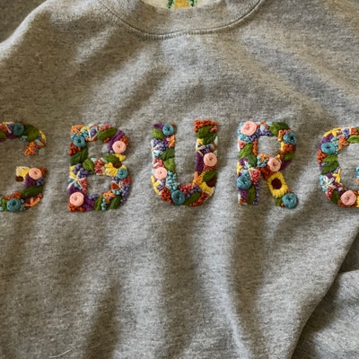 Custom Floral/botanical Block Letter T-shirt, Sweatshirt, Crew, Hoodie ...