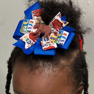 Stars on Top Bow Patriotic Red White and Blue Bow Star Print Bow Pretty ...