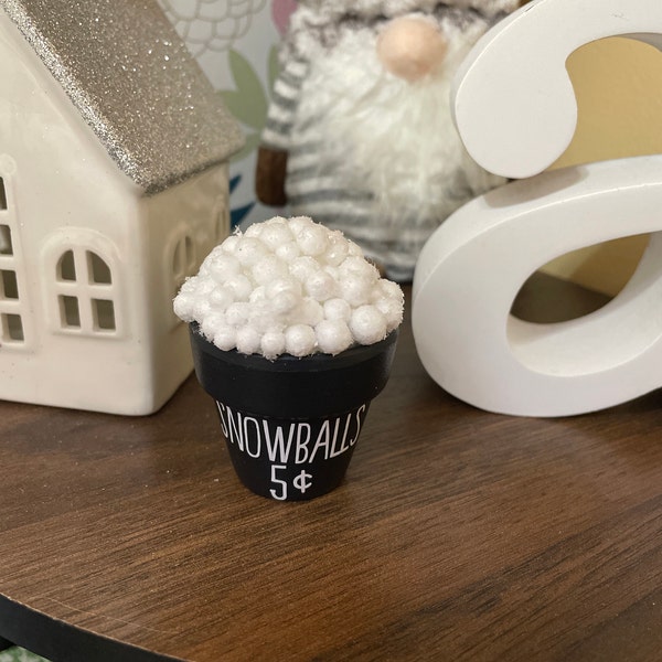 Tiered Tray Snowballs, Snow Tiered Tray, Winter Tiered Tray, Snowballs ...