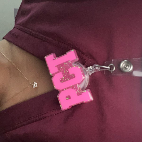 PCT Badge Reel, Employee Gift, PCT Life, Glitter Badge Reel, Patient ...
