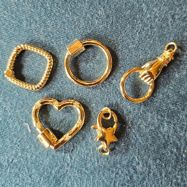 Gold Star Lobster Clasp, Unique Design Lobster Claw With Jump Ringfor ...