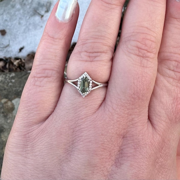 Vintage Emerald Cut Pink Sapphire Engagement Ring Unique Rose Gold Wedding Rings for Women ...