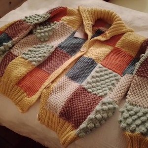 Harry Styles Inspired Cardigan, Colour Block Patchwork Cardigan ...