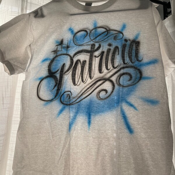 Airbrush T Shirt Script Name - Etsy