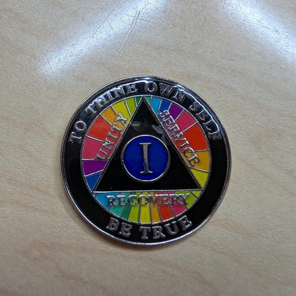 Stainless Steel AA Recovery Ring With Alcoholics Anonymous Symbol - 12 ...