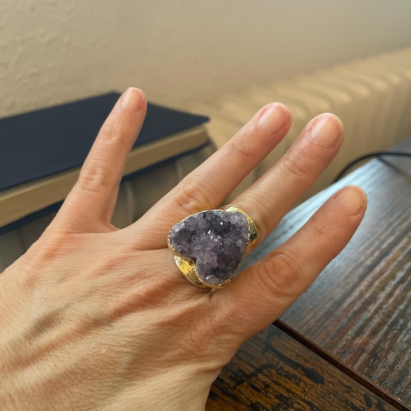 Ghost Quartz Ring, Phantom Quartz Ring,garden Quartz Ring,large Quartz ...