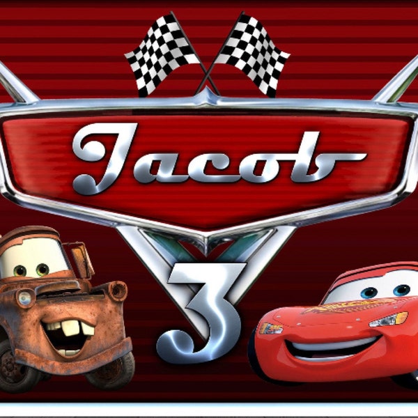 Cars Backdrop Banner, Cars Birthday Party Banner, Cars Party Decoration ...