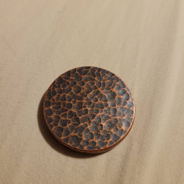 Hammered Copper Worry Stone Coin - Etsy