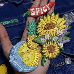 Sun & Moon Patch Iron on Patch Embroidered Patches for Jackets Cosmic Astrology Wildflower Co ...