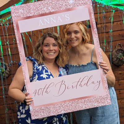 Cheers and Beers Birthday Party Selfie Frame, Any Age Chalkboard Party ...