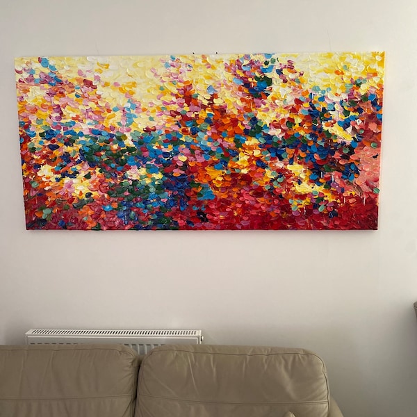 Large Original Oil Painting on Canvas,mountain Oil Painting,living Room ...