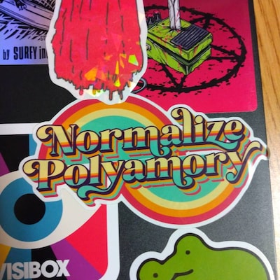 Normalize Polyamory Retro Vinyl Sticker - Etsy