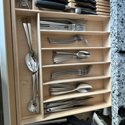 Custom Drawer Divider, Maple Silverware Organizer, 6 Spaces ...