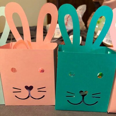 SVG File: Cute Easter Bunny Treat Box / Gift Box / Favor Box Cut File ...