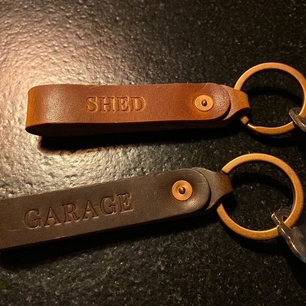 Personalized Leather Keychain - Custom Leather Keychain Handmade in USA ...