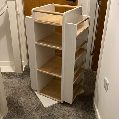 Classic Rotating Bookcase Bookshelf Toy Storage Babyroom Pine Swivel ...