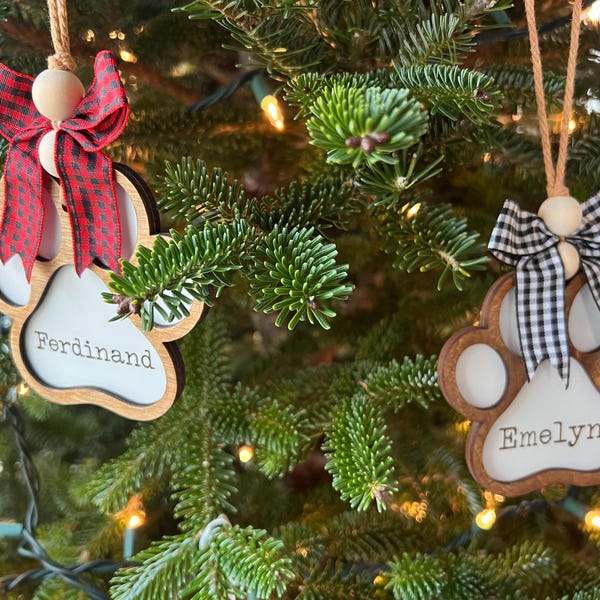 Personalized Reindeer Stall Ornament | Wooden - Etsy