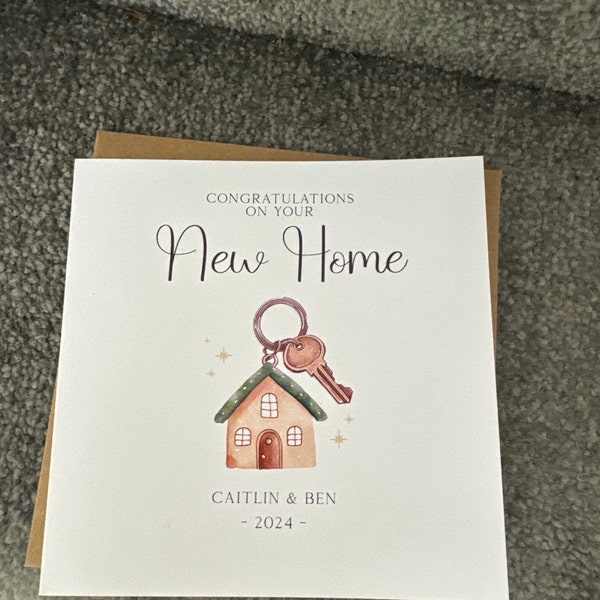 Personalised New Home Card - New Home Gift - Congratulations on Your ...