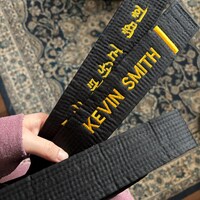 Custom Embroidery Black Belt for Martial Arts, Taekwondo, Karate, Moodukkwan, 2" Black Belt ...