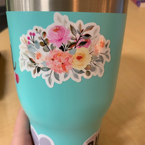 Floral Bouquet Sticker Watercolor Flowers Decal Vinyl Laptop Tumbler ...