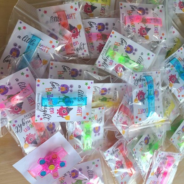Halloween Glow Stick Tags, A Little Light for Halloween Night Tag, 3x4 ...