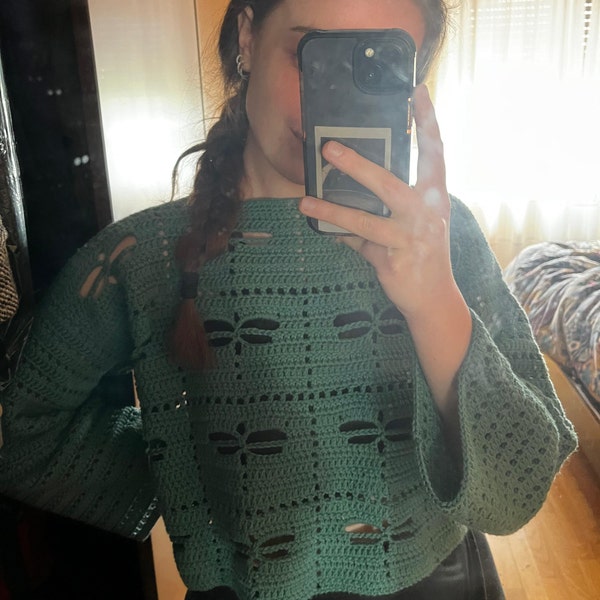 Crochet Dragonfly Sweater PDF Pattern - Etsy