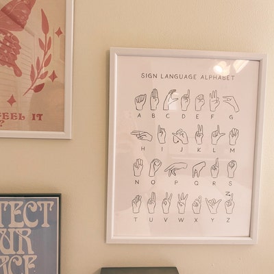 American Sign Language Poster, Printable ASL Alphabet Wall Art ...