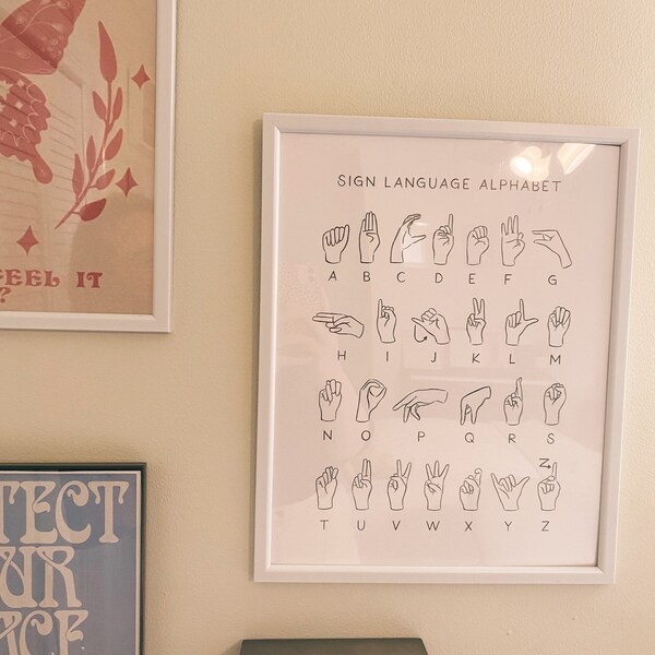 American Sign Language Poster, Printable ASL Alphabet Wall Art ...