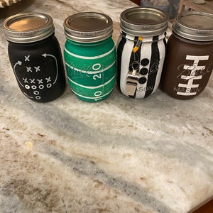 Football Mason Jars Football Party Mason Jar Set Boys Party Football ...