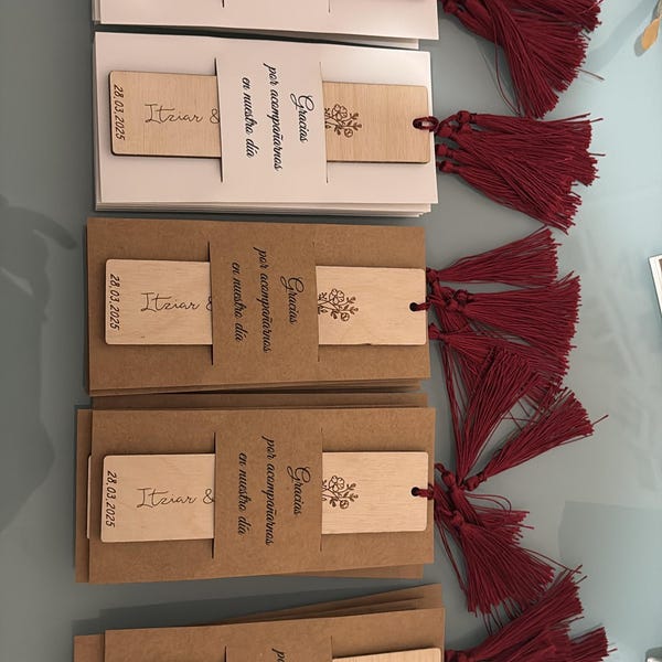 Personalized Bookmark Wedding Favors, Wood Engraved Bookmark, Bulk ...
