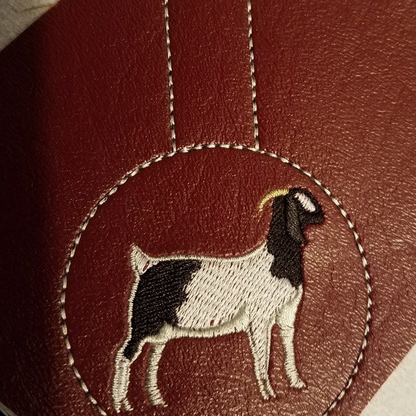 Boer Goat Snap Tab Key Fob in the Hoop Embroidery Pattern, Ith Paint ...