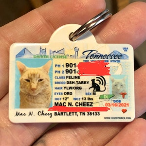 Texas Driver Dog Id Tag Personalized License, Durable Dog Tag, Double ...