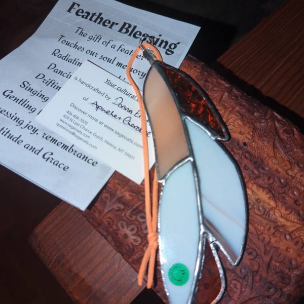 Suncatcher Feathers Stainglass Made by Apache Descendant - Etsy