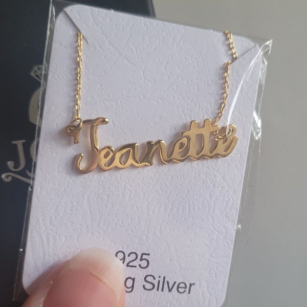 Custom Name Necklace, 18K Gold Plated Name Necklace, Personalized Name ...