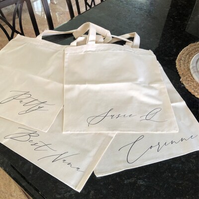 Personalized Name Tote Bachelorette Party Tote Custom Bridesmaid Bag ...