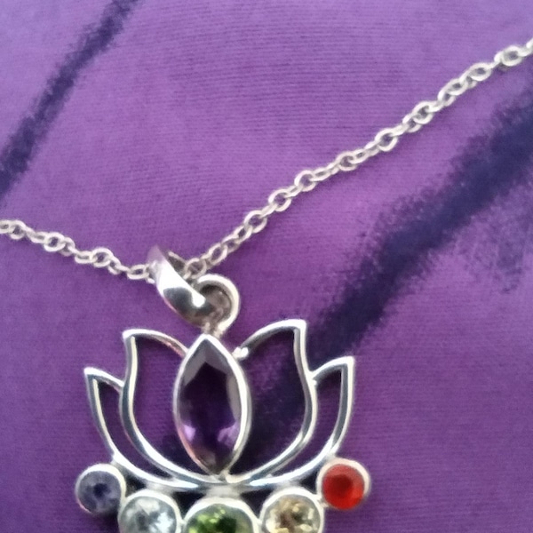 Faceted Iolite Pendant Compass Pendant 925 Sterling Silver Pendant ...