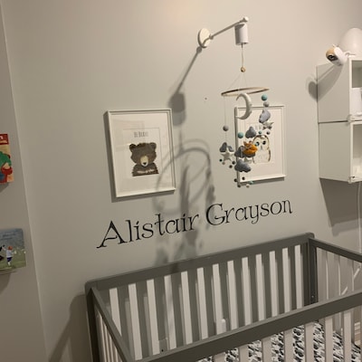 Adjustable Wall Mounted Wooden Mobile Crib Arm, White Baby Mobile ...