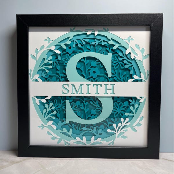 3D Split Monogram A-Z Shadow Box, Custom Name, Alphabet Family Name SVG ...