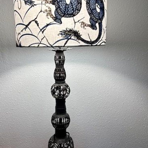 Faux Leather Drum Lampshade Lamp Shade Unique Lampshade Neutral ...